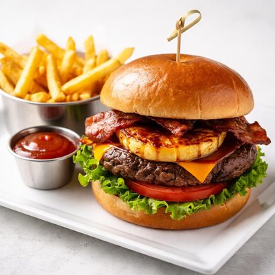 Ted robin bonzai burger and fries Nutrition