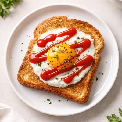 Toast with egg and ketchup Nutrition