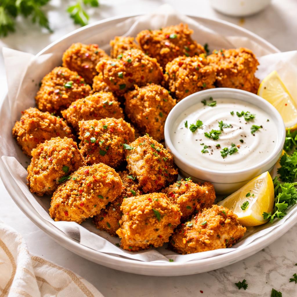 Low Fat Crispy Oven-Baked Chicken Bites Recipe