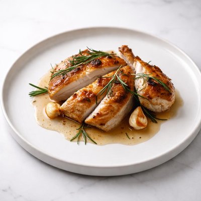 Garlic Rosemary Roast Chicken with Jus Recipe