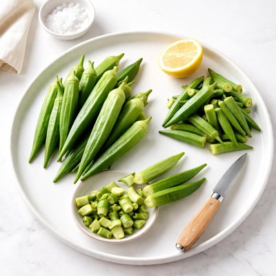 How to Prepare Fresh Okra Bamia Before Cooking Recipe