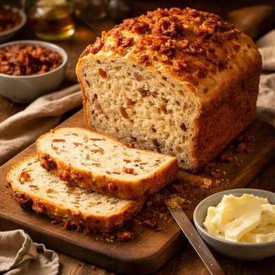 Mile High Crispy Bacon and Onion Bread Bread Machine Recipe