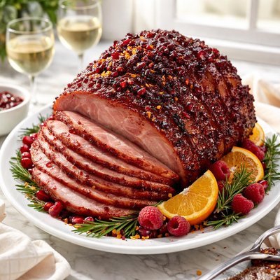 Raspberry Pepper Glazed Ham Recipe
