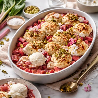 Rhubarb Mallow Cobbler Recipe